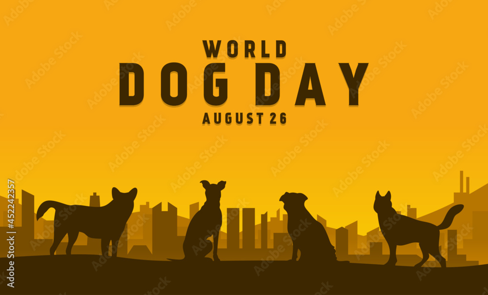 World dog day theme silhouette flat design. Vector illustration ...