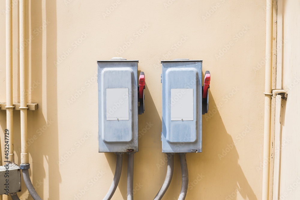 electrical safety switch box on isolate background.main electrical ...