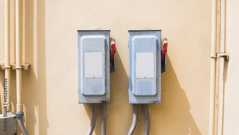 electrical safety switch box on isolate background.main electrical ...