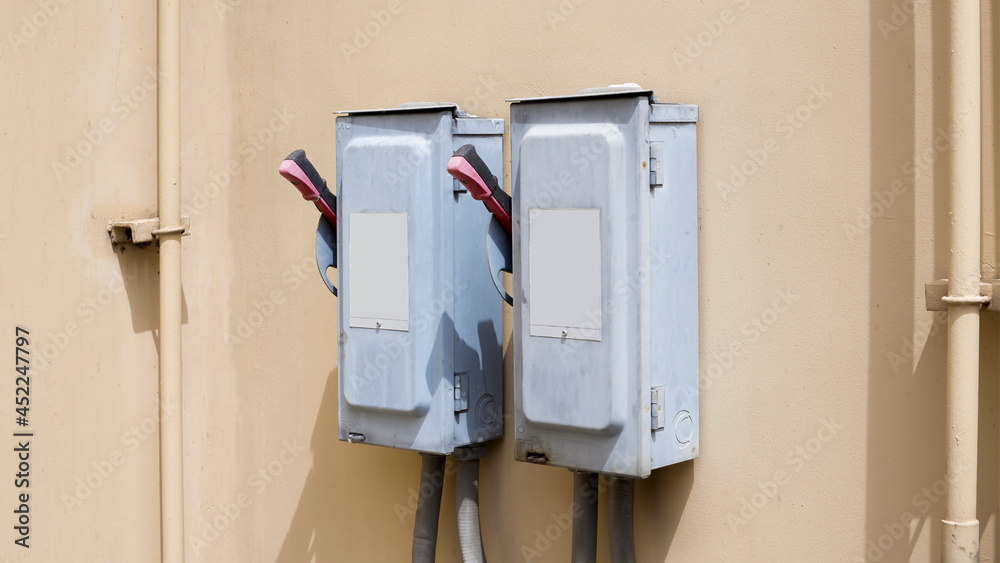 electrical safety switch box on isolate background.main electrical ...