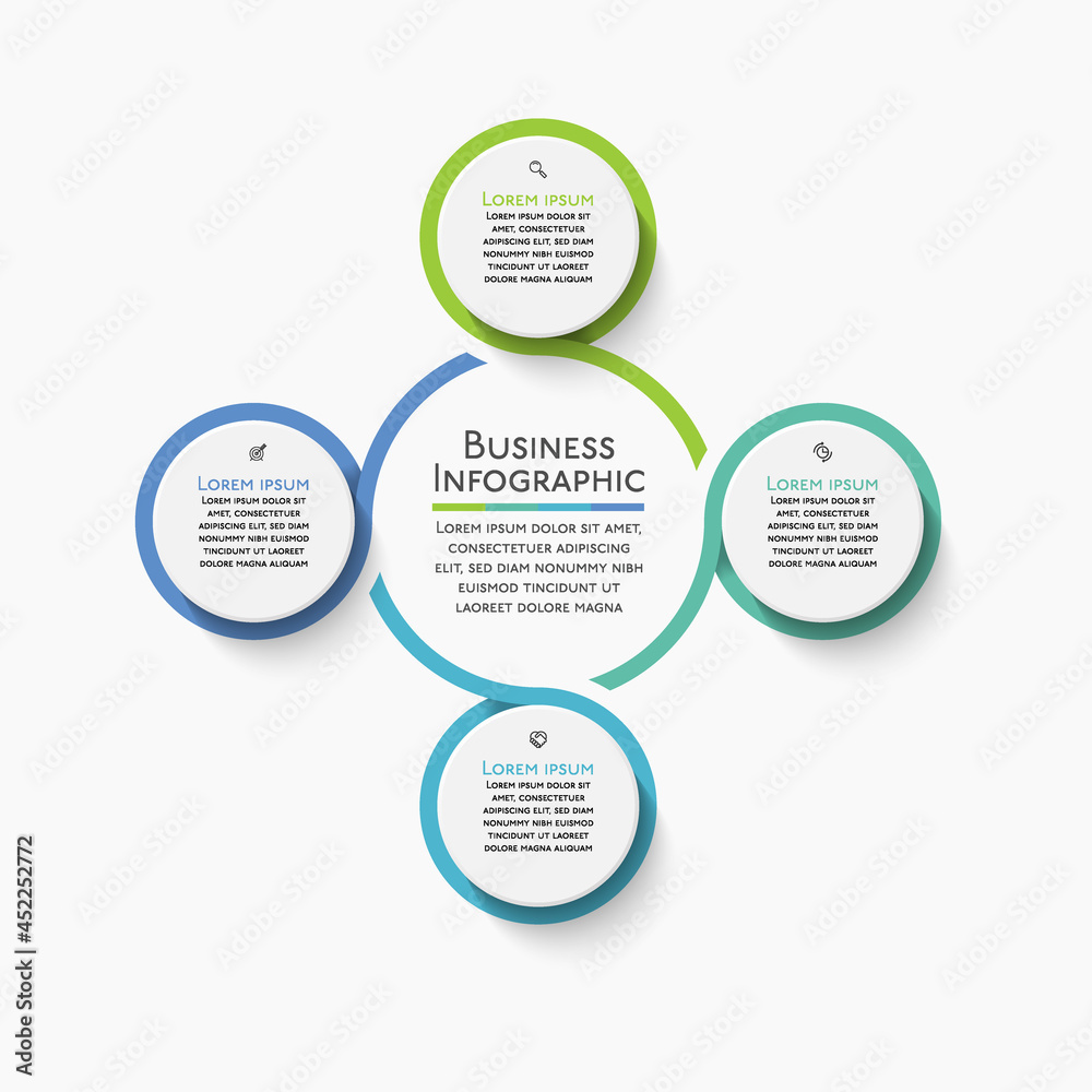 Business circle. timeline infographic icons designed for abstract ...