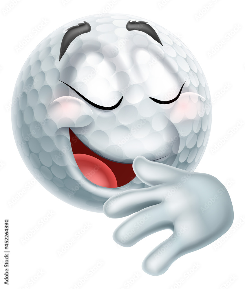 Proud Pleased Golf Ball Emoticon Emoji Icon Stock Vector | Adobe Stock