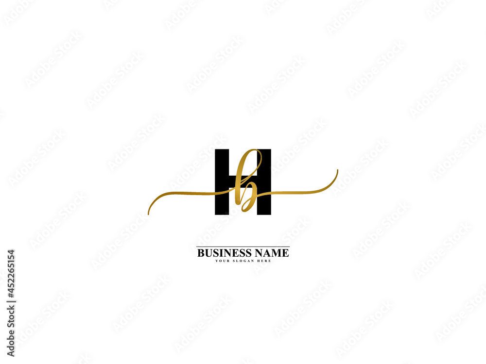 Letter HB Logo, creative hb bh signature logo for wedding, fashion ...
