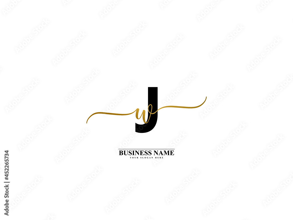 Letter JW Logo, creative jw wj signature logo for wedding, fashion ...