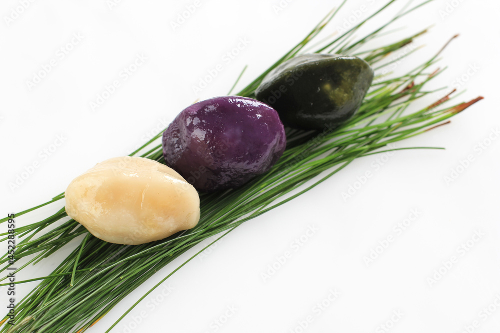 Three Songpyeon, Half-moon Shape Korean Rice Cake for Chuseok Day with ...