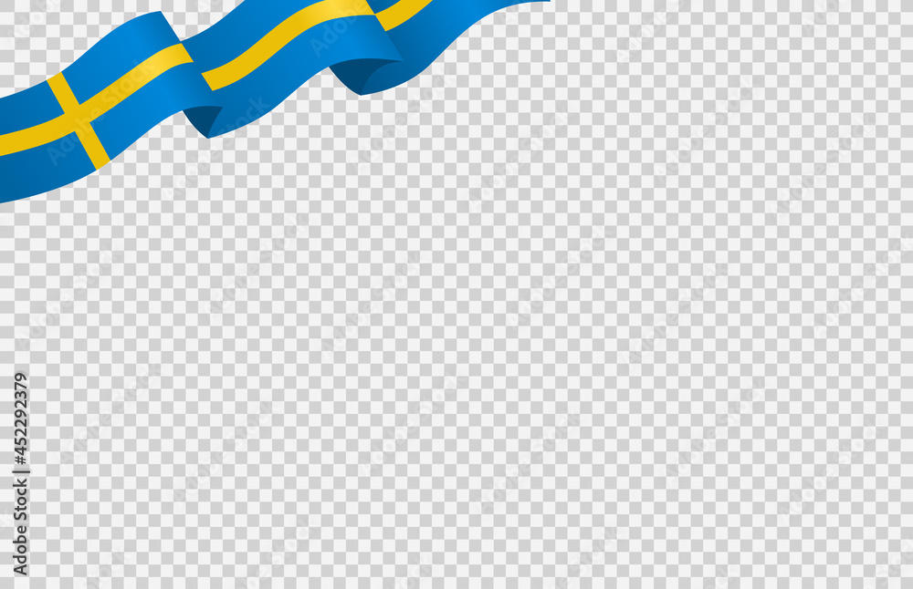 Waving flag of Sweden isolated on png or transparent background,Symbol ...