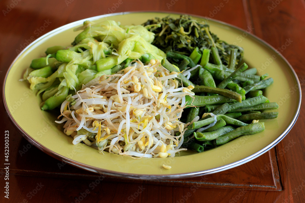 Various Boiled Vegetable for Pecel (Nasi Pecel), Traditional Dish from ...