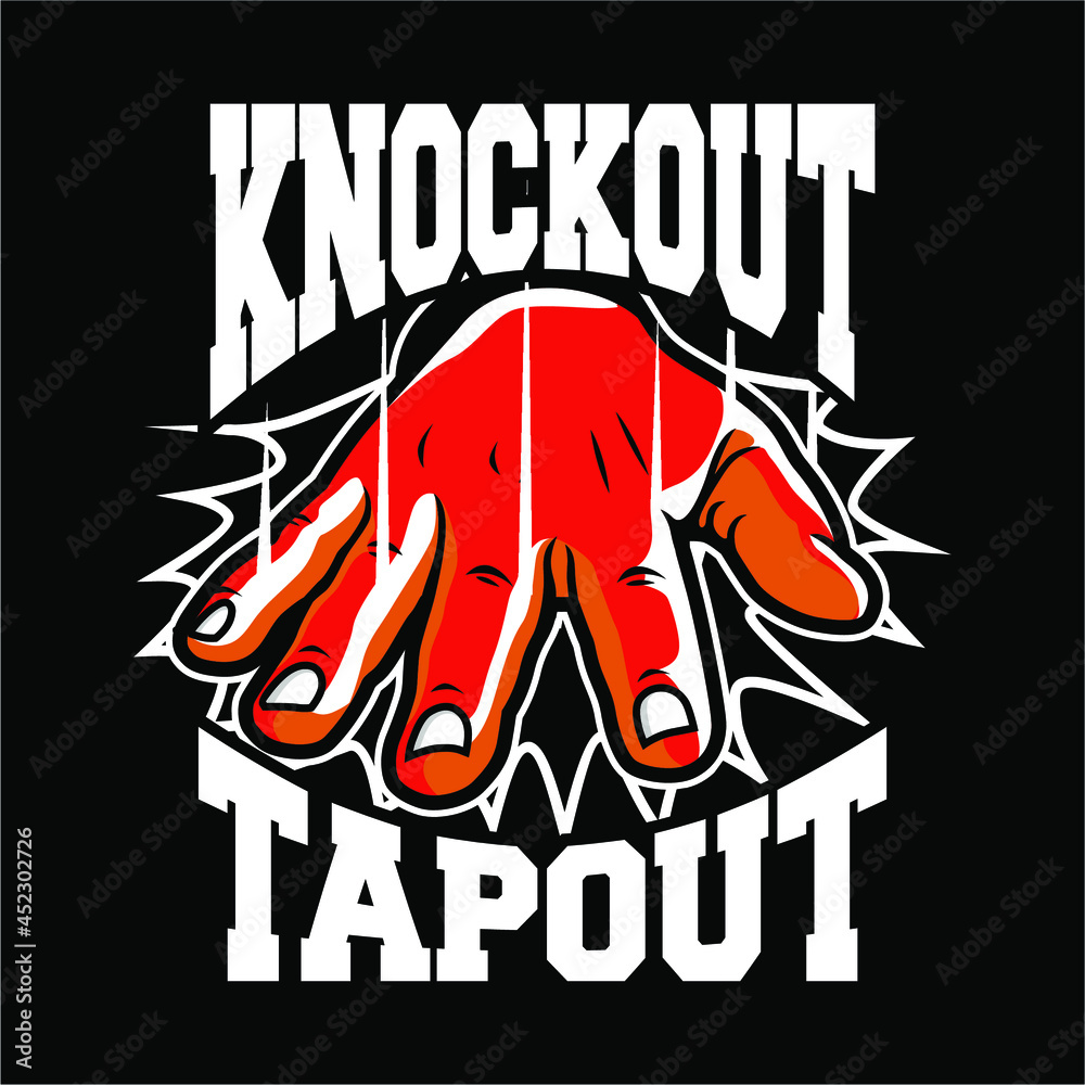 Hand Tapout, Knockout MMA Vector Template, Design element for logo ...