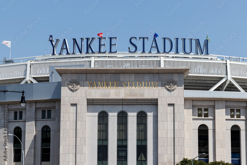 Yankee Stadium exterior and facade. The new Yankee Stadium was ...
