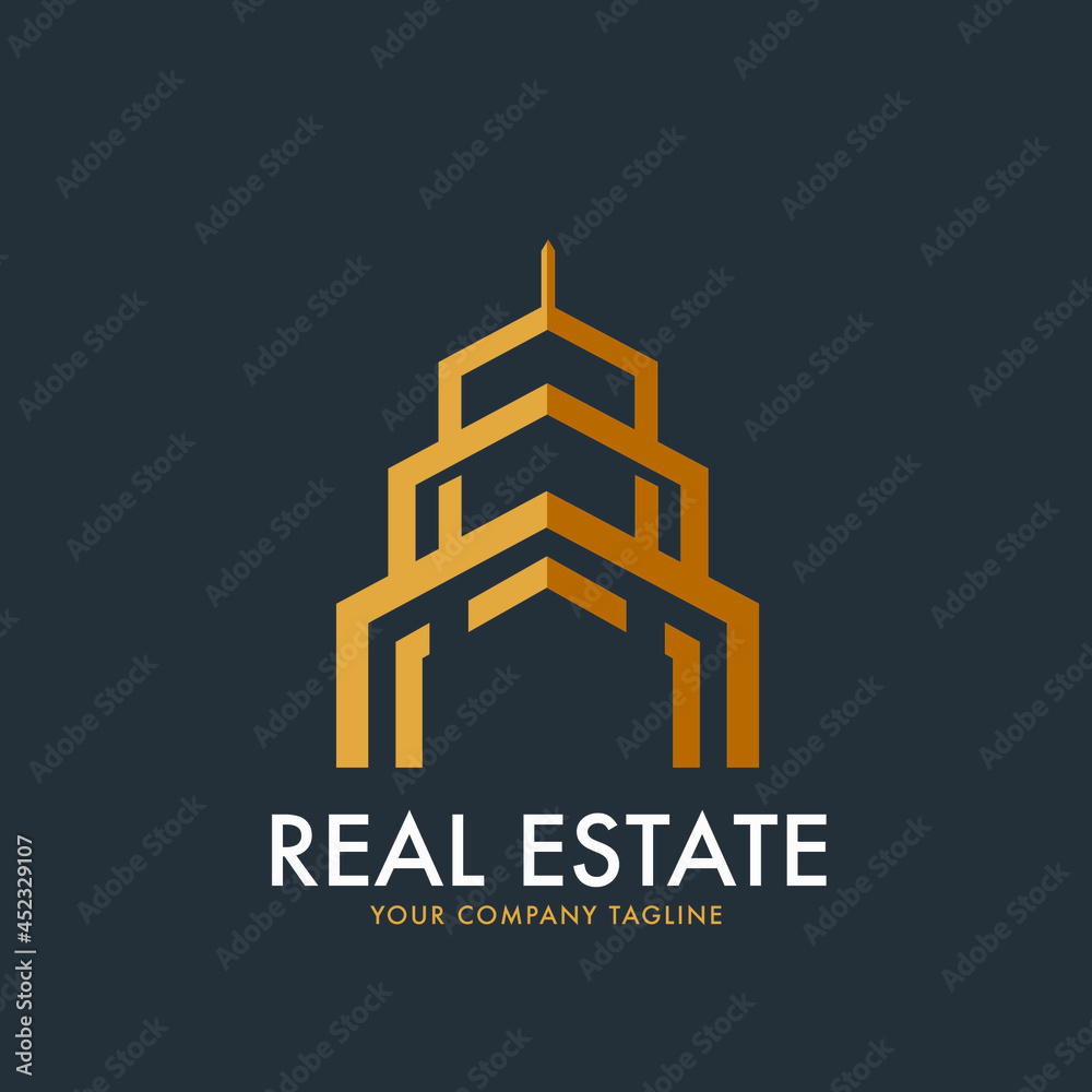 Concept logo for skyline building, tower, architecture and skyscrapper ...