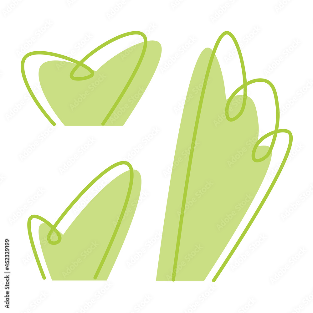 Minimalist Vector Bushes Set - Amazing flat vector illustration of a ...