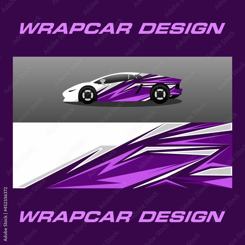 Wrap Car Design Vector Theme Template Stock Vector | Adobe Stock
