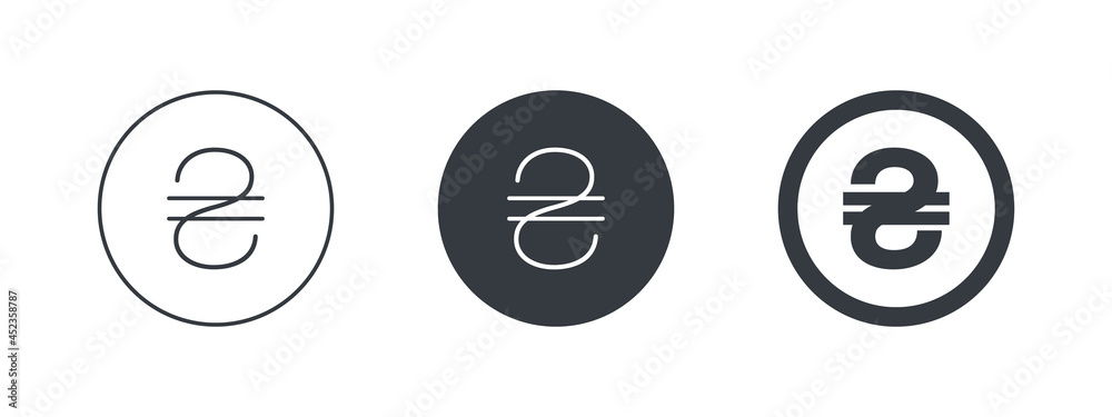 Sign of Ukrainian hryvnia. Symbol of Ukrainian currency. Money symbols ...