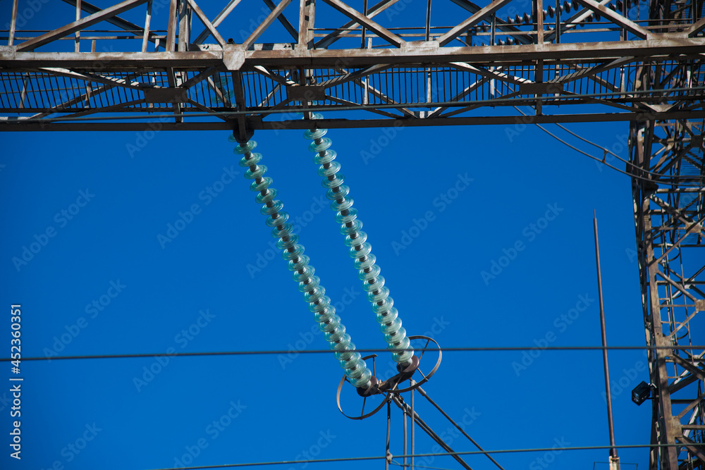 High-voltage power transformer substation Stock Photo | Adobe Stock