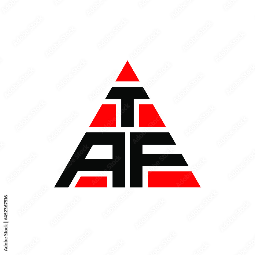 TAF triangle letter logo design with triangle shape. TAF triangle logo ...