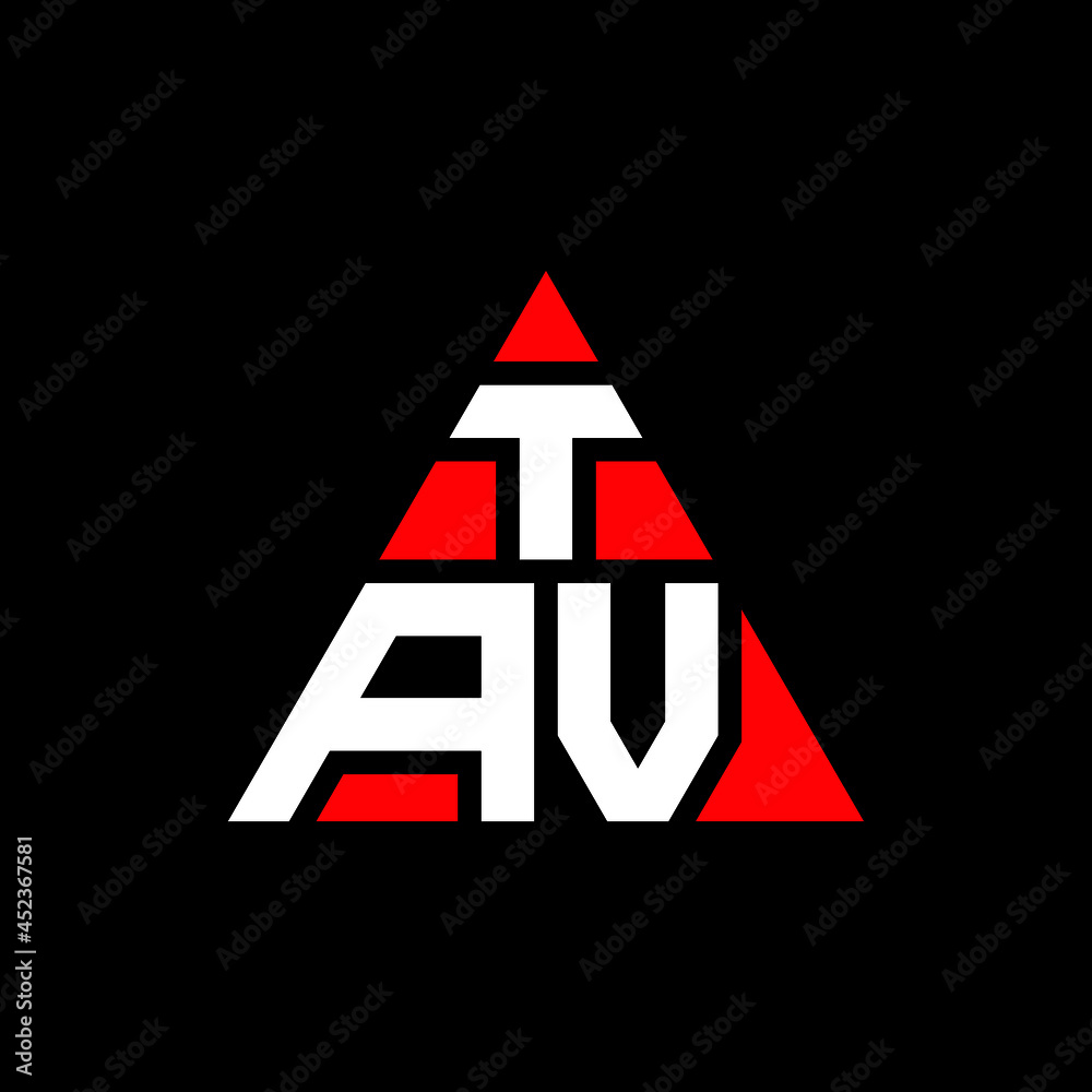 TAV triangle letter logo design with triangle shape. TAV triangle logo ...