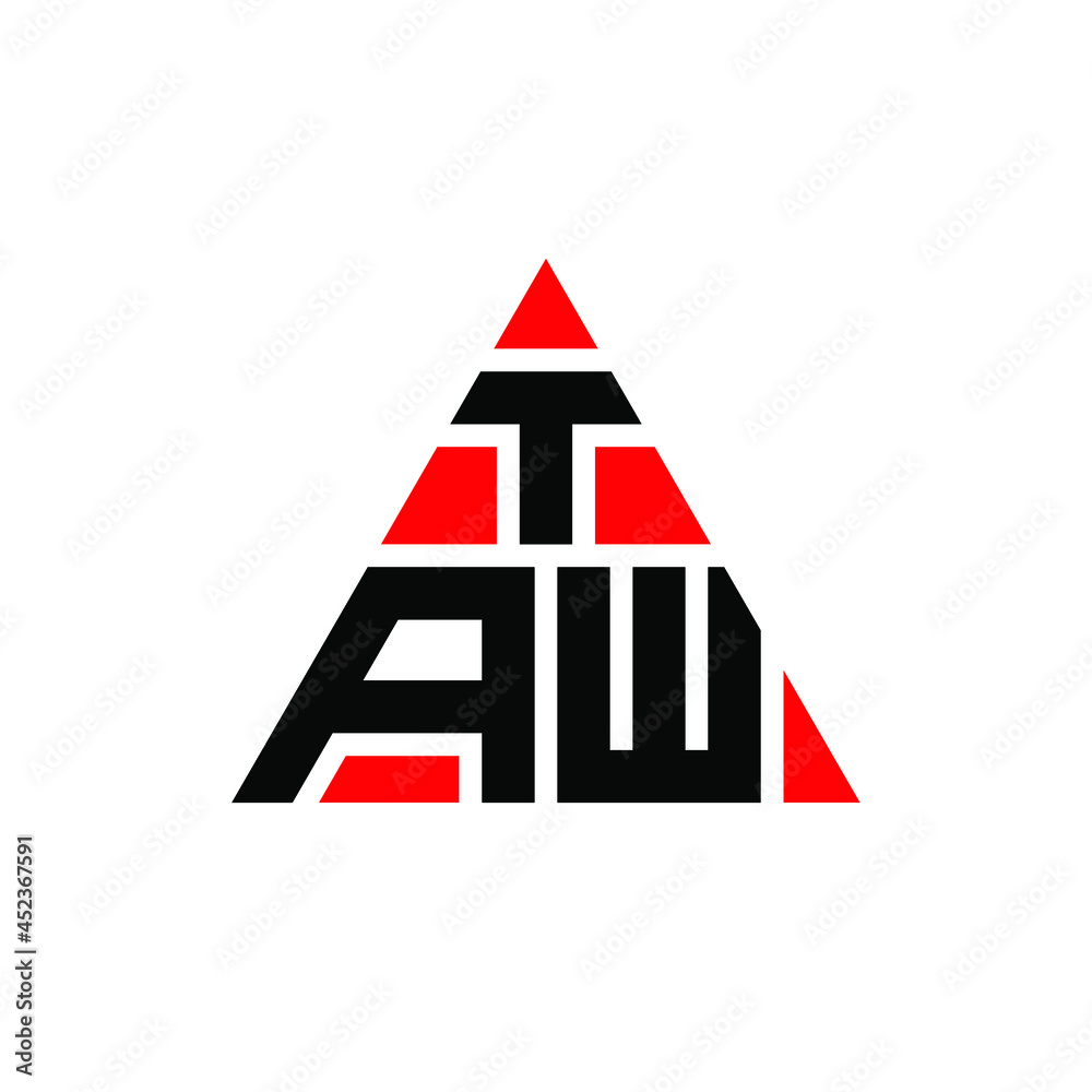 TAW triangle letter logo design with triangle shape. TAW triangle logo ...