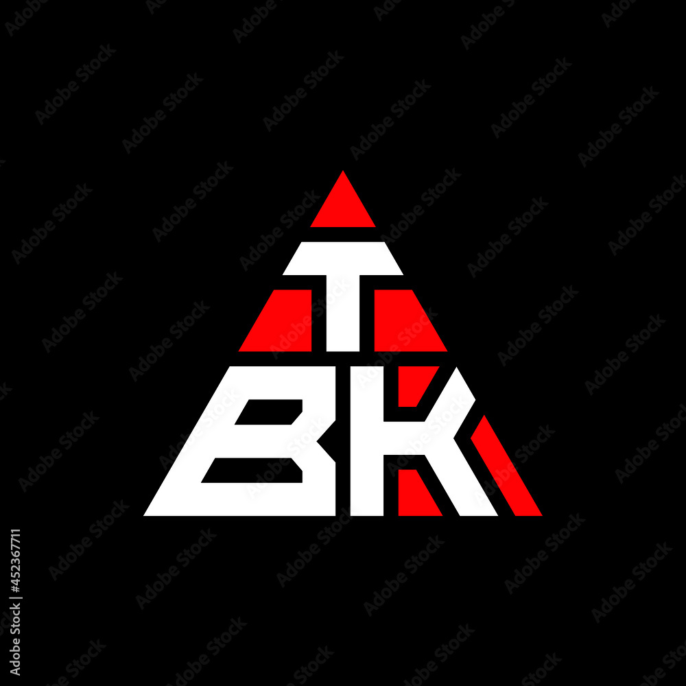 TBK triangle letter logo design with triangle shape. TBK triangle logo ...
