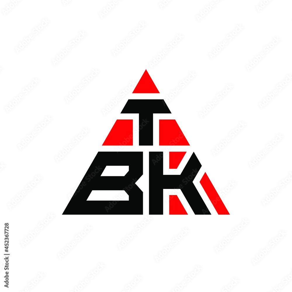 TBK triangle letter logo design with triangle shape. TBK triangle logo ...
