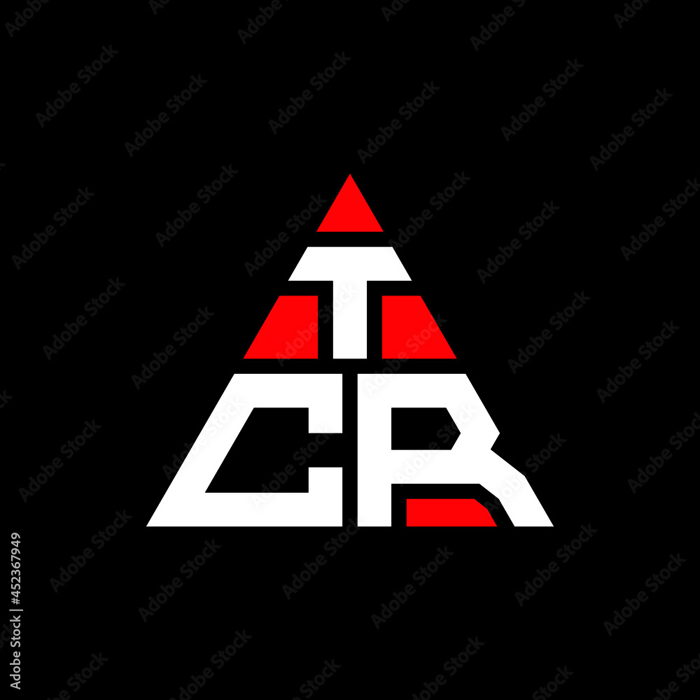 Vetor do Stock: TCR triangle letter logo design with triangle shape ...