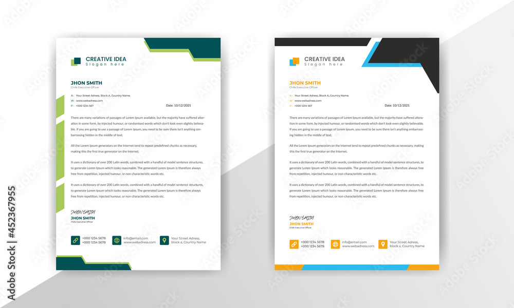 Latter Head Design,Business Latter Head. Stock Vector | Adobe Stock