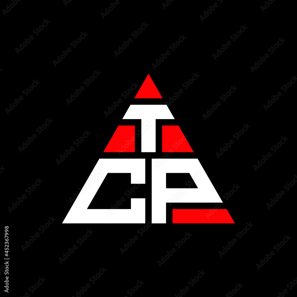 TCP triangle letter logo design with triangle shape. TCP triangle logo ...