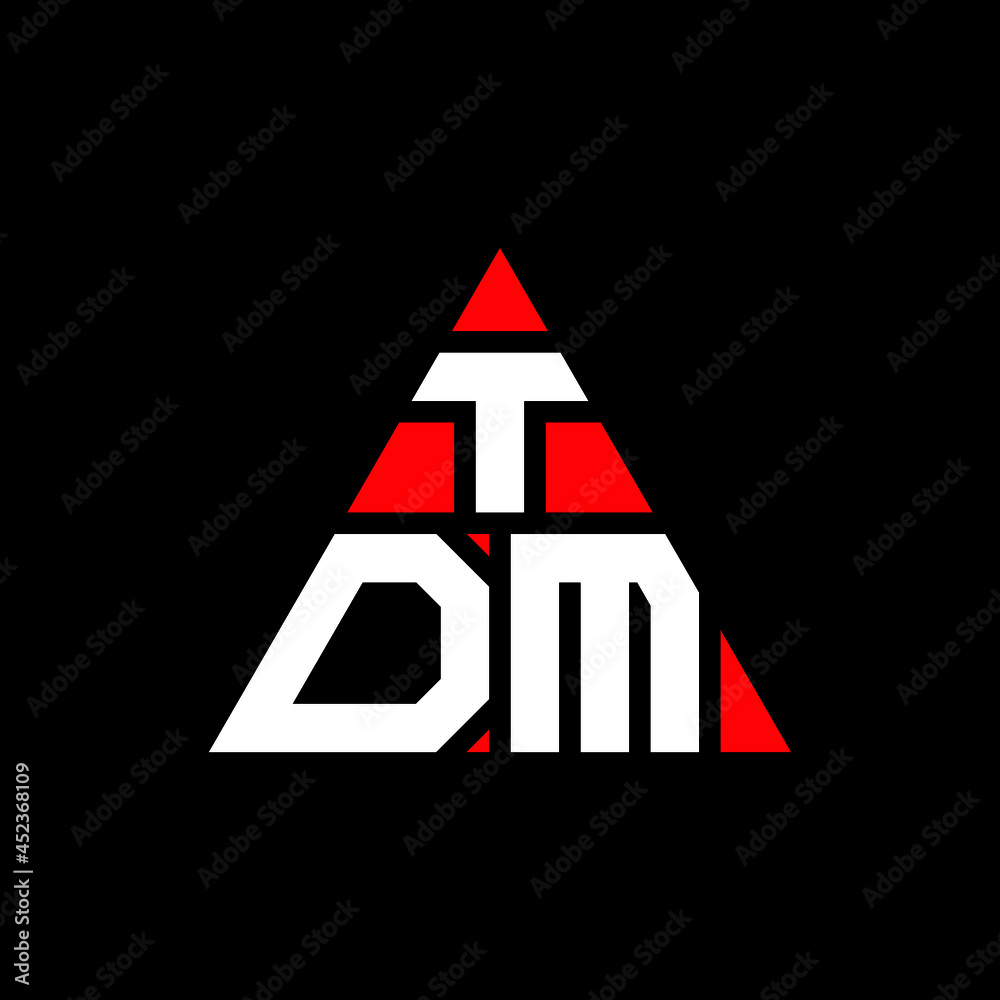 TDM triangle letter logo design with triangle shape. TDM triangle logo ...