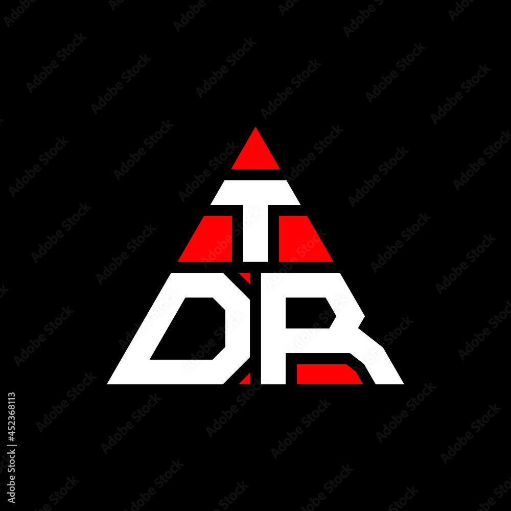 TDR triangle letter logo design with triangle shape. TDR triangle logo ...
