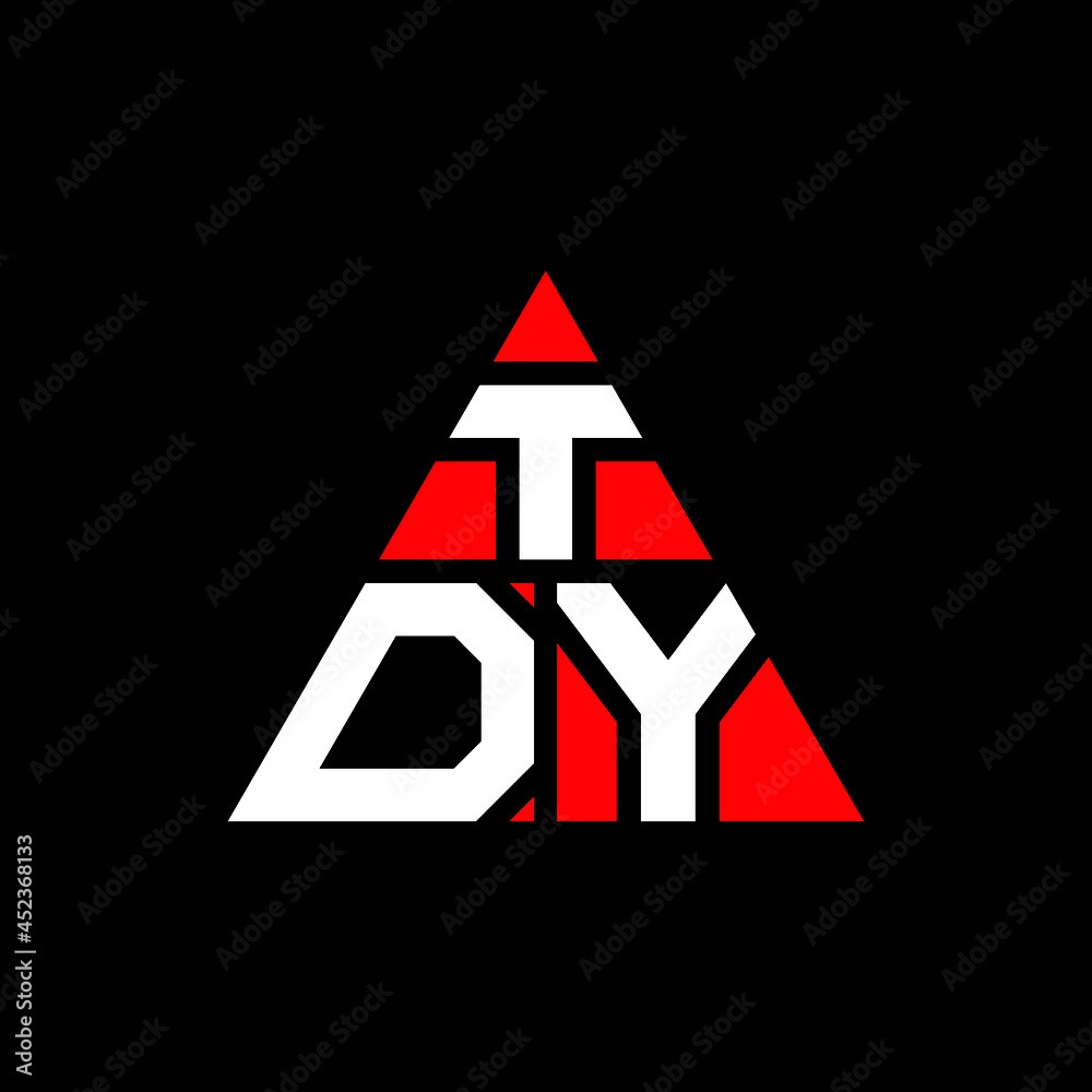 TDY triangle letter logo design with triangle shape. TDY triangle logo ...