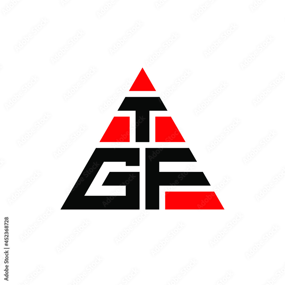 TGF triangle letter logo design with triangle shape. TGF triangle logo ...