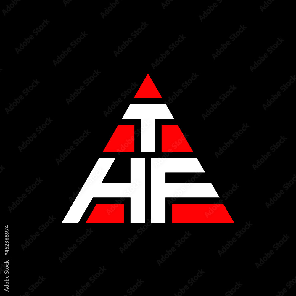 THF triangle letter logo design with triangle shape. THF triangle logo ...