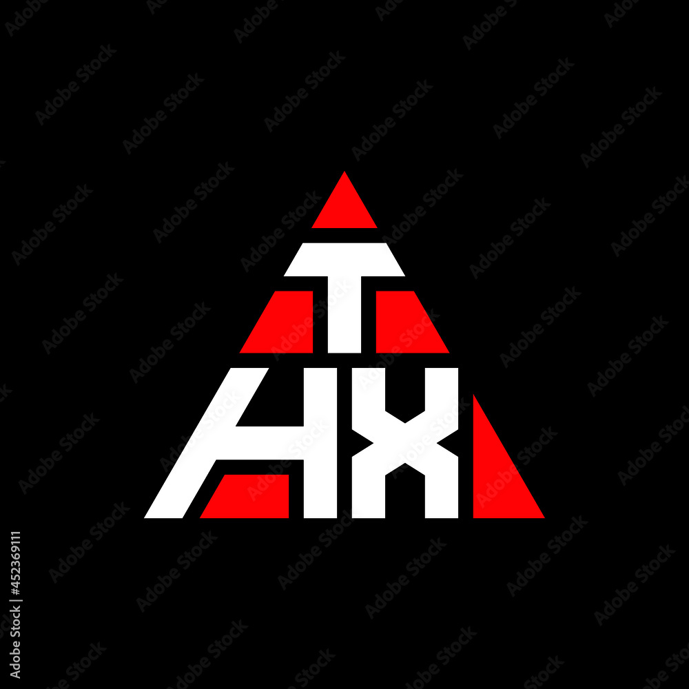 THX triangle letter logo design with triangle shape. THX triangle logo ...