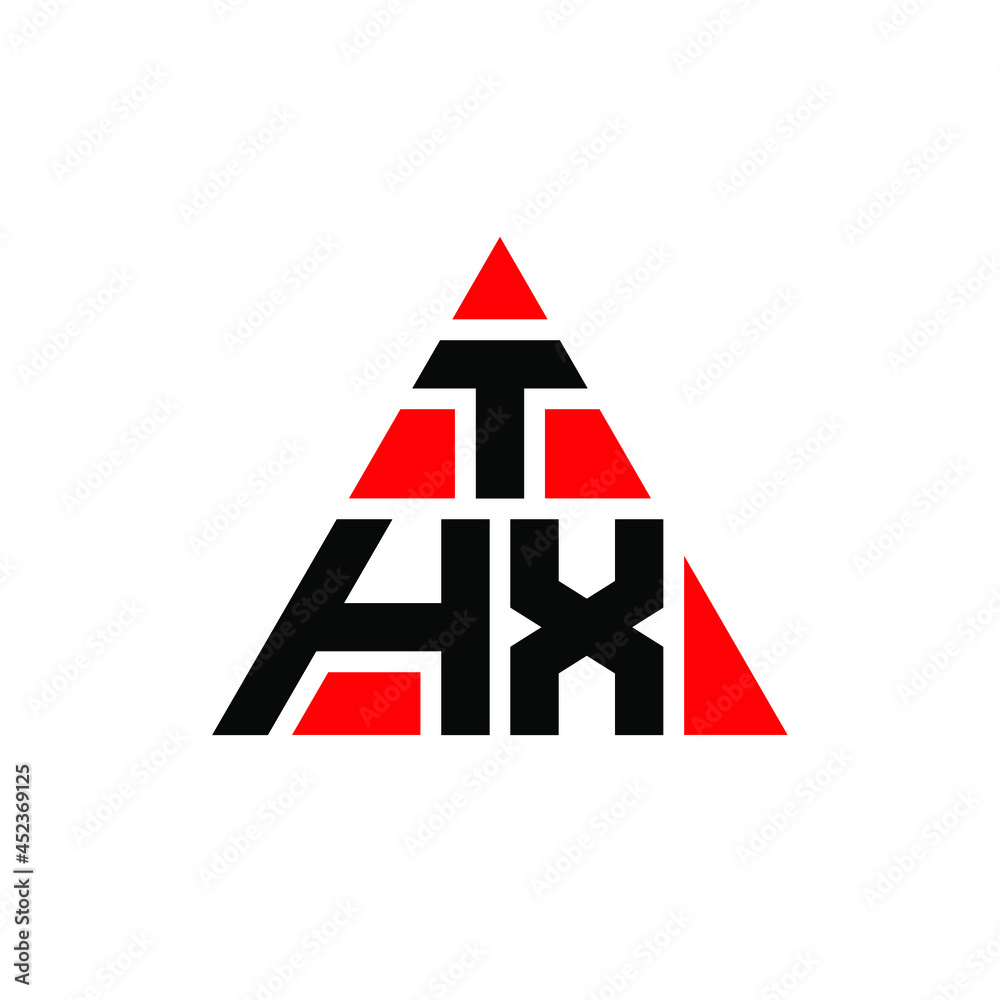 THX triangle letter logo design with triangle shape. THX triangle logo ...
