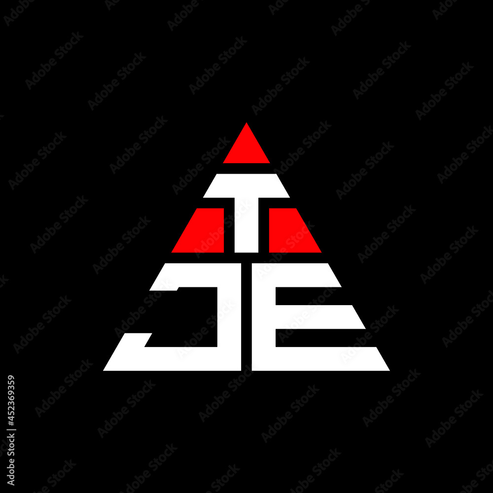 TJE triangle letter logo design with triangle shape. TJE triangle logo ...