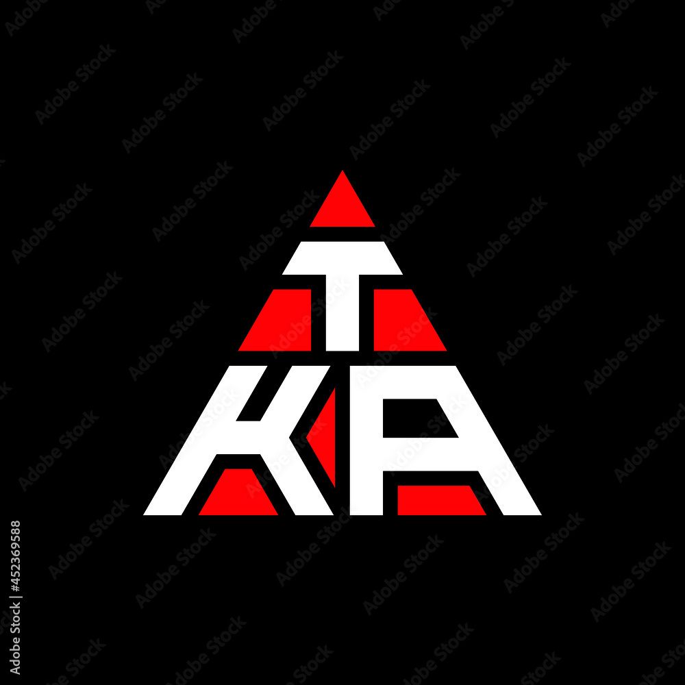 TKA triangle letter logo design with triangle shape. TKA triangle logo ...