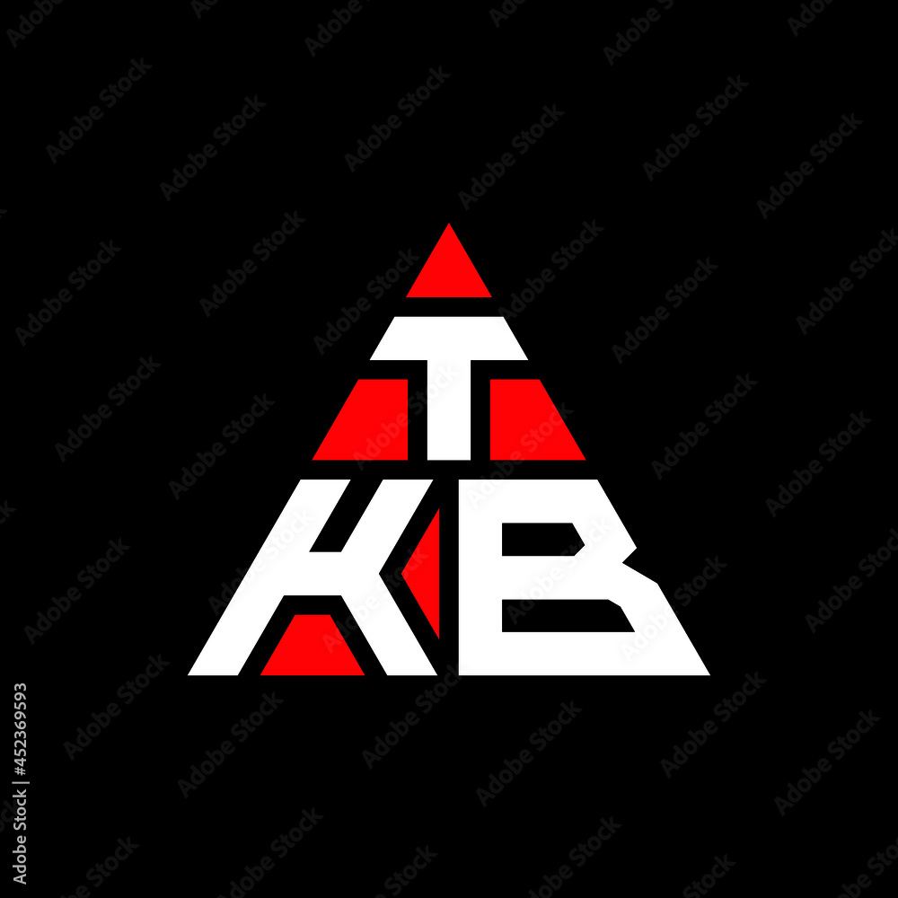 TKB triangle letter logo design with triangle shape. TKB triangle logo ...