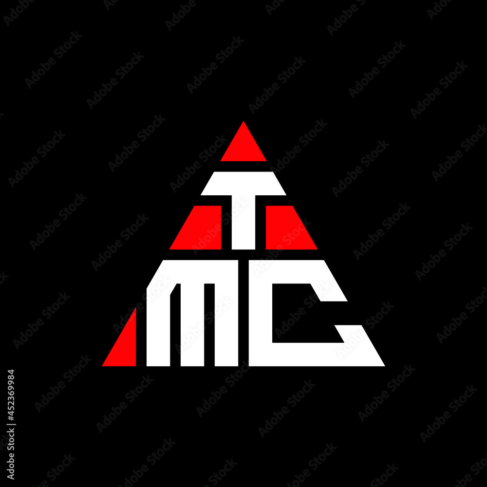 TMC triangle letter logo design with triangle shape. TMC triangle logo ...