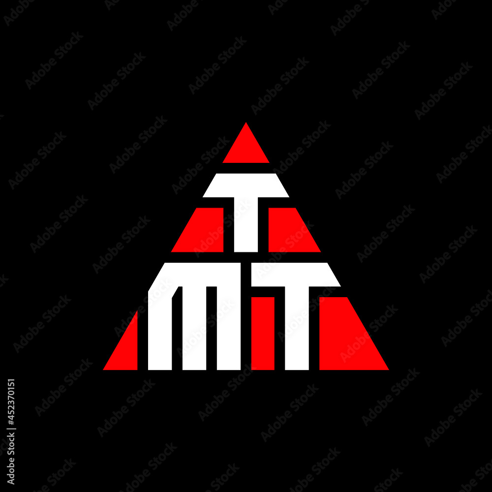 TMT triangle letter logo design with triangle shape. TMT triangle logo ...