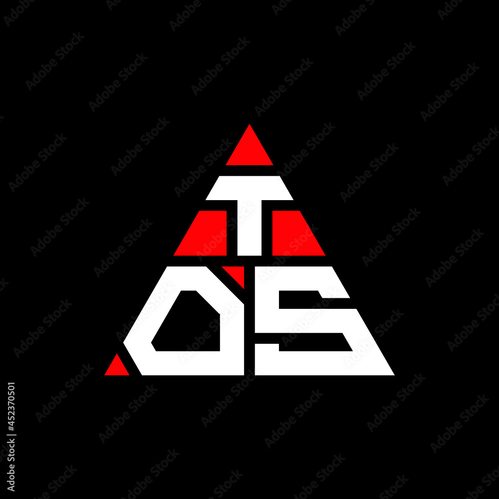 TOS triangle letter logo design with triangle shape. TOS triangle logo ...