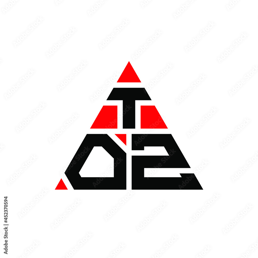 TOZ triangle letter logo design with triangle shape. TOZ triangle logo ...