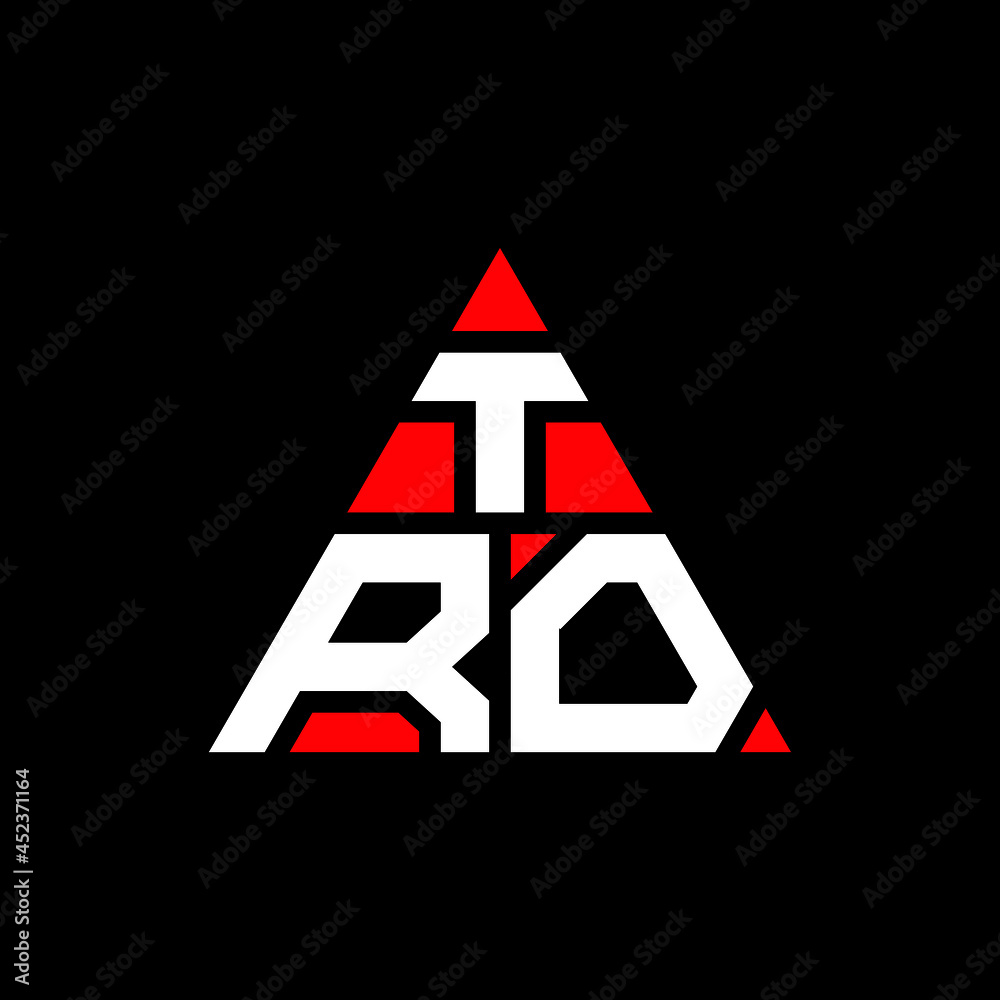 TRO triangle letter logo design with triangle shape. TRO triangle logo ...