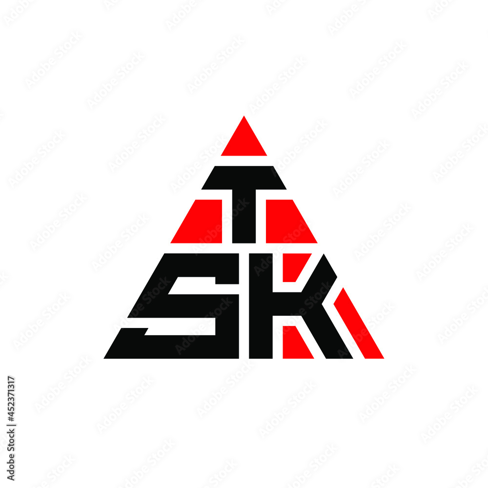 TSK triangle letter logo design with triangle shape. TSK triangle logo ...