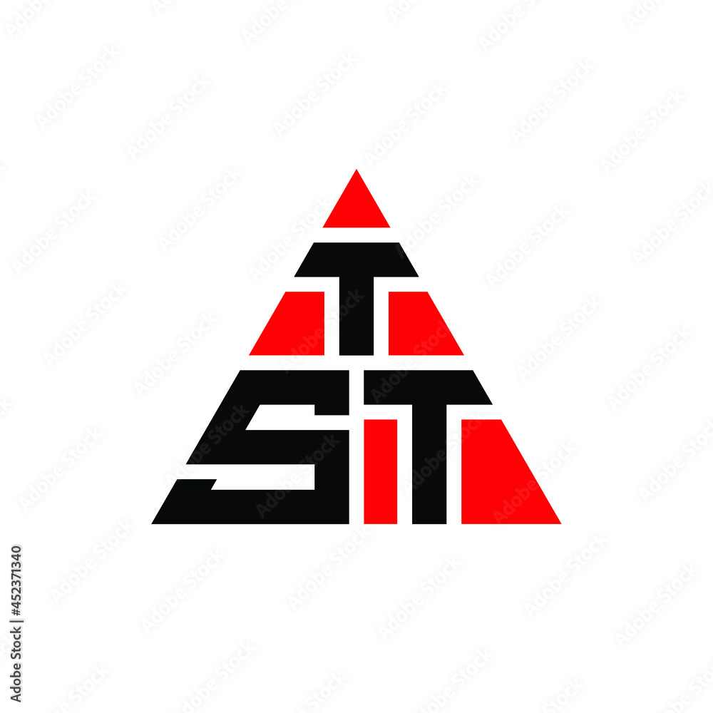 TST triangle letter logo design with triangle shape. TST triangle logo ...
