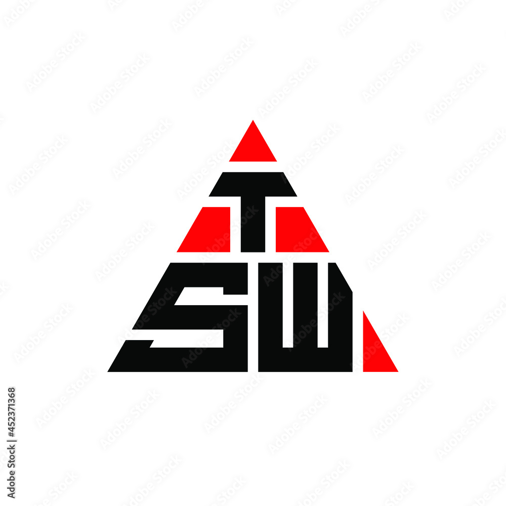 TSW triangle letter logo design with triangle shape. TSW triangle logo ...