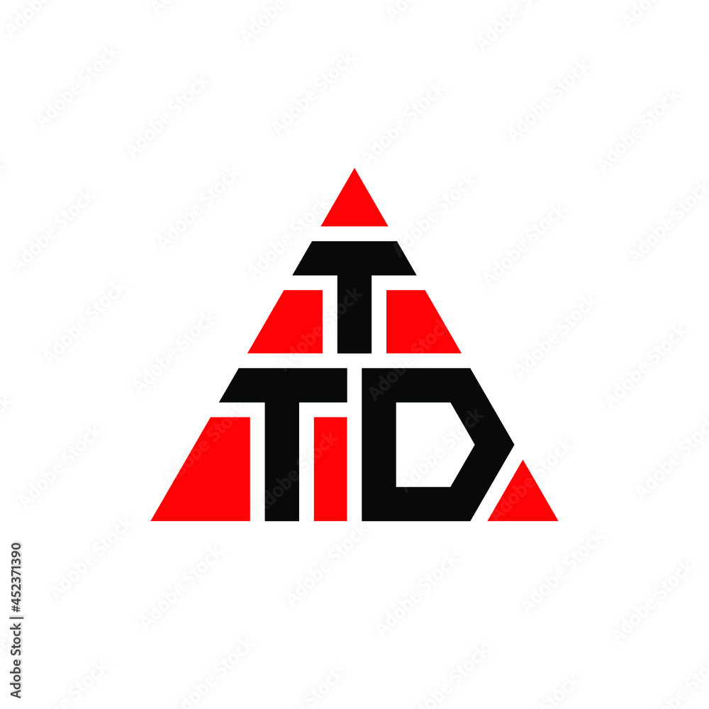 TTD triangle letter logo design with triangle shape. TTD triangle logo ...