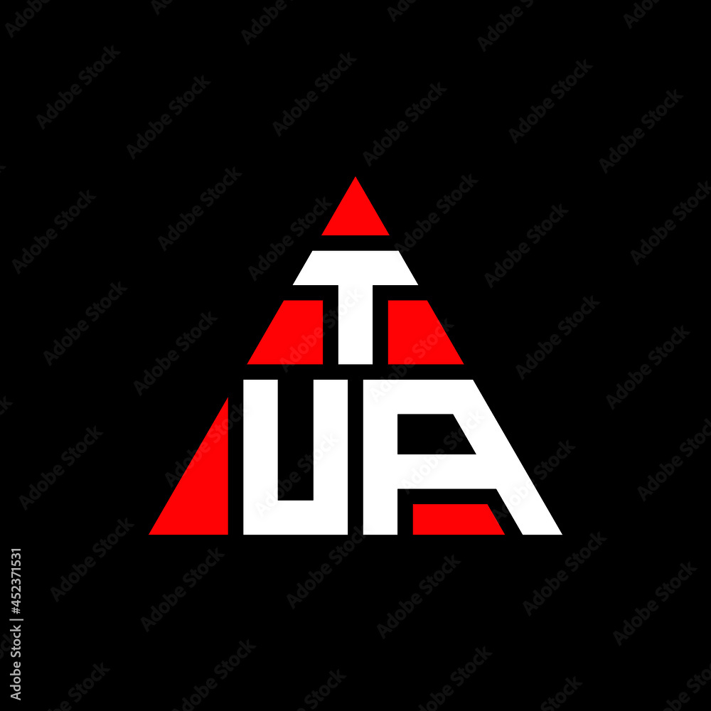 TUA triangle letter logo design with triangle shape. TUA triangle logo ...
