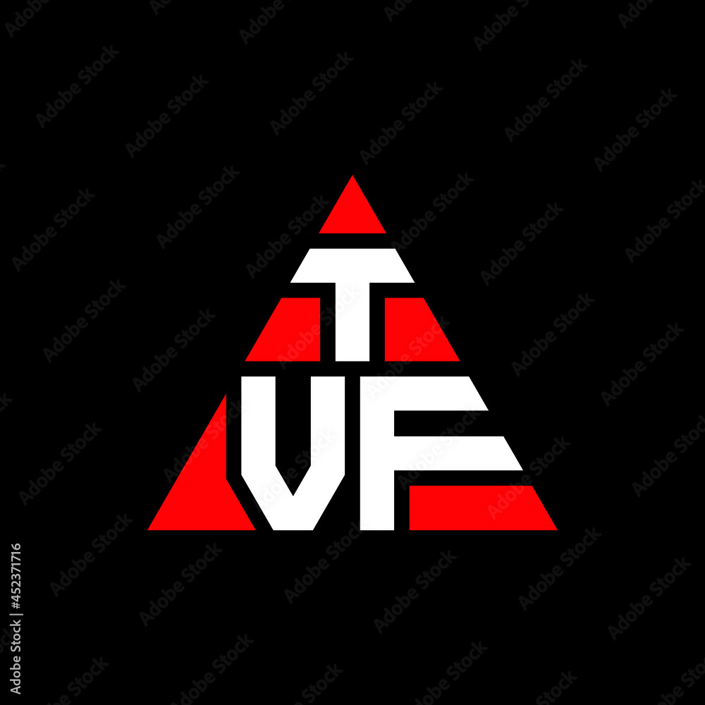 TVF triangle letter logo design with triangle shape. TVF triangle logo ...