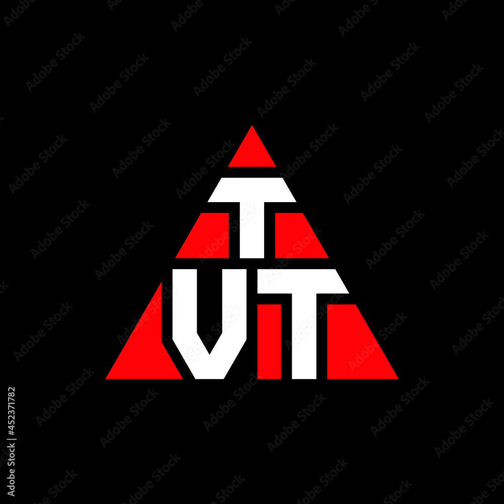 TVT triangle letter logo design with triangle shape. TVT triangle logo ...