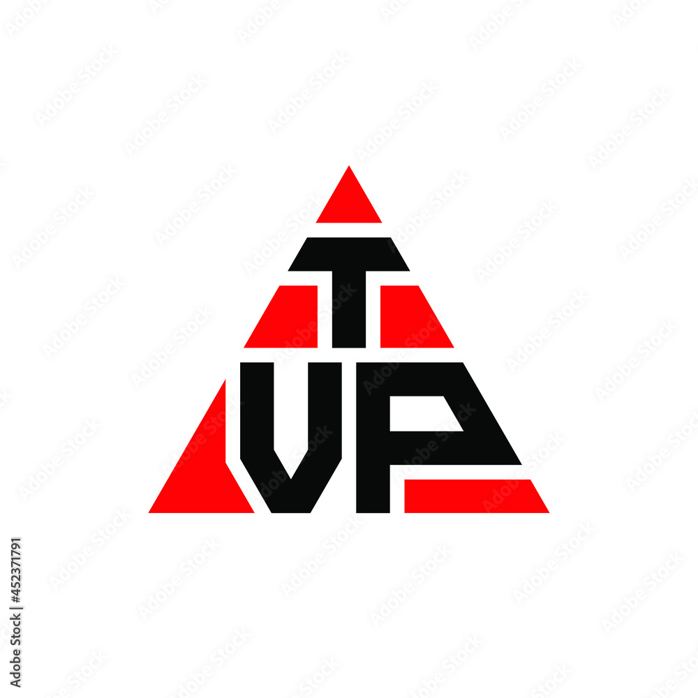 TVP triangle letter logo design with triangle shape. TVP triangle logo ...