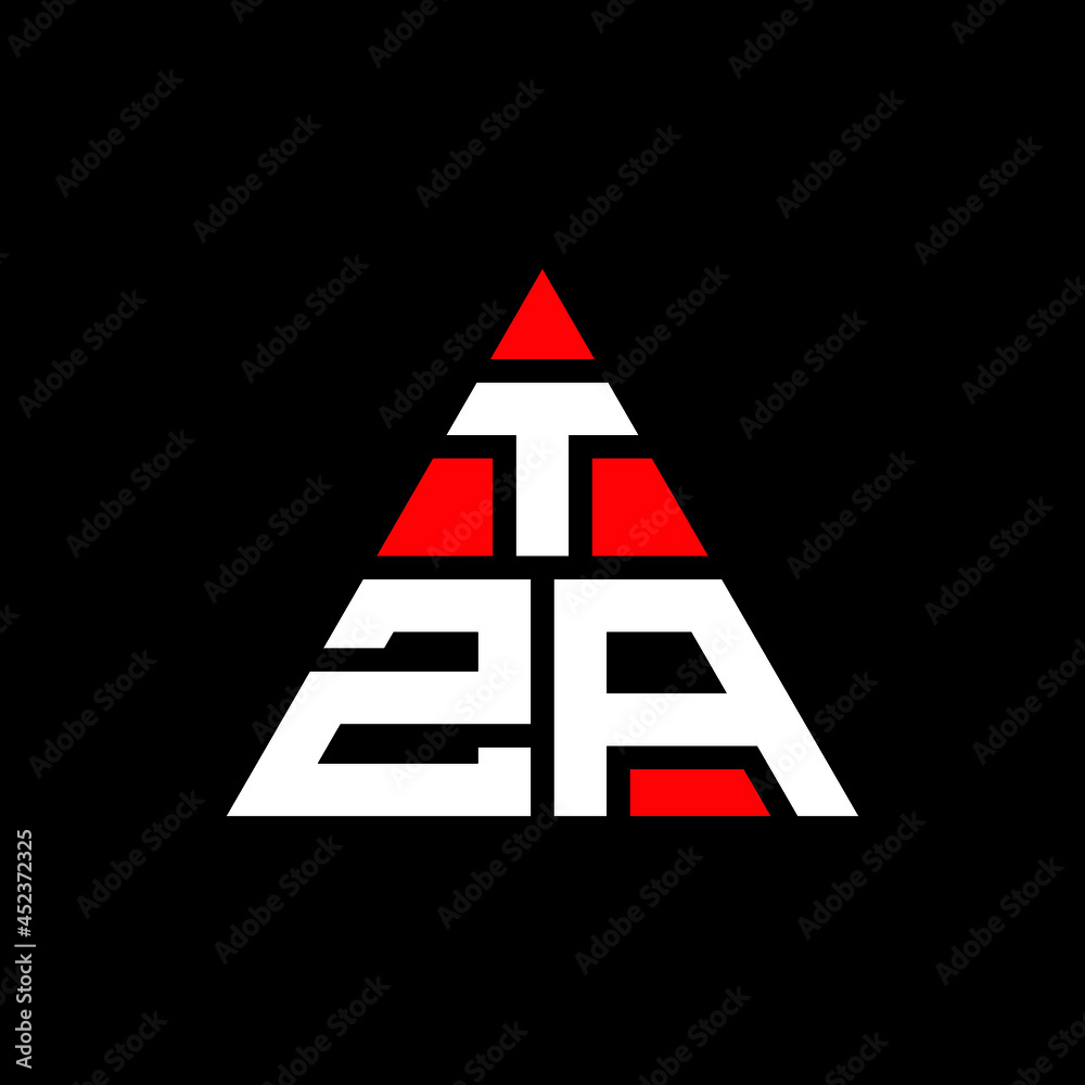TZA triangle letter logo design with triangle shape. TZA triangle logo ...